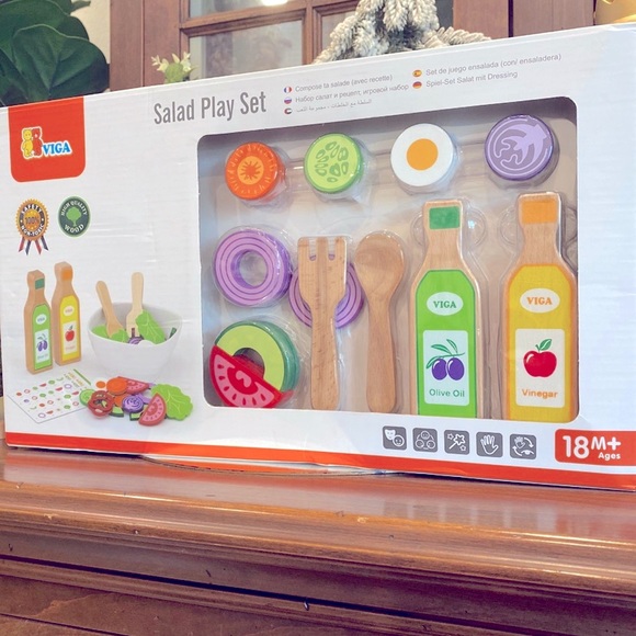 Toys | Wood Felt Salad Food Play Set | Poshmark